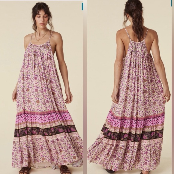 Spell | Dresses | Spell Lady Untamed Strappy Maxi Dress Floral Lavender ...